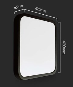 LED Solution Černé přisazené LED svítidlo Plano čtvercové 420x420mm 48W IP44 76491