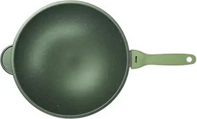 Risoli DR GREEN zelená / Pánev wok / 30 cm / litý hliník / Green Stone