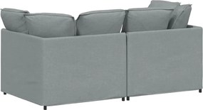 Modulární pohovka s polštáři textil světle šedá 3321237