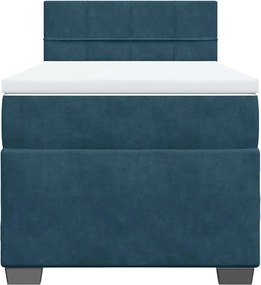 Box spring postel s matrací modrá 80 x 200 cm samet 3288466