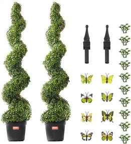 2 Kusů 1,5 m Umělý buxus Topiary Strom Umělá rostlina UV Dekor vnitřní/venkovní