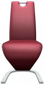 Jídelní židle 2 ks umělá kůže / chrom Dekorhome Vínová