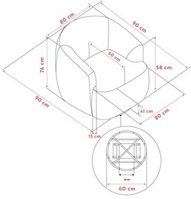 Rowico Home, Otočné a houpací křeslo DERMOT | světle béžová