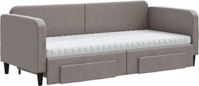 Válenda s přistýlkou a zásuvkami taupe 80 x 200 cm textil 3196868