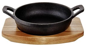Butlers HOT IRON Servírovací pánev s 2 úchyty a dřevěným podnosem