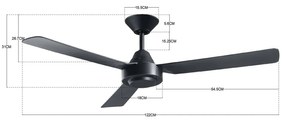 Stropní ventilátor Beacon Bayside Calypso černý 122 cm tichý