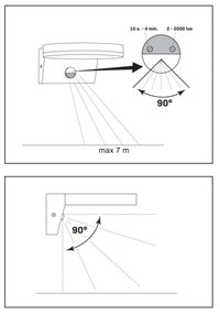 LED Venkovní nástěnné svítidlo se senzorem TESA LED/10W/230V IP54 černá