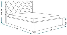 Postel s prošívaným čelem 180x200 cm Olympia Barva: Vlastní výběr - Cena na dotaz