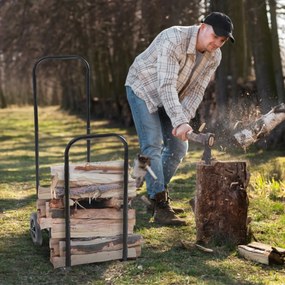 Vozík na palivové dřevo AUREL, 56x45x105cm, černá Gardebruk