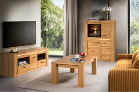 Televizní stolek Velvet II 25 161 cm z masivu s LED osvětlením dub přírodní