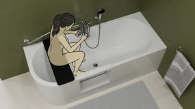 Polysan PORTAS R asymetrická vana s dvířky 170 x 75 x 60 cm pravá akrylát bílá 75541