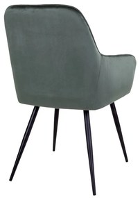 Sametová jídelní židle Harko zelená/černá