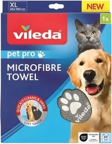 Vileda Pet Pro L šedá / Osuška pro zvířata / mikrovlákno / 100 x 65 cm