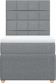 Box spring postel s matrací světle šedá 90x190 cm textil 3291911