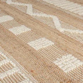 Behúň Jubilant Medina Jute Natural/Ivory, 60x230, béžová, obývacia izba, Flair Rugs