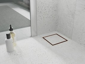 Mexen Flat-Q M13 podlahový vpust čtvercový 15 x 15 cm, kartáčovaná měď - 1C10015