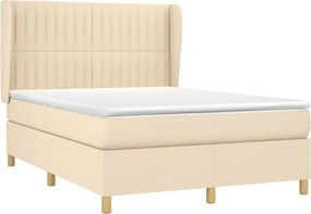 Box spring postel s matrací krémová 140x190 cm textil 3128682