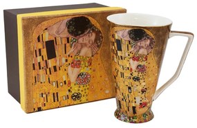 HOME ELEMENTS Porcelánový hrnek 500 ml, Klimt, Polibek zlatý