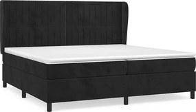 Box spring postel s matrací černá 200x200 cm samet 3129353