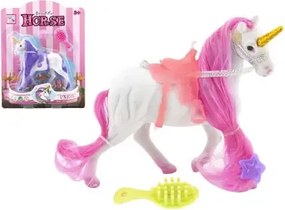 TEDDIES Jednorožec česací se sedlem a doplňky / Fliška / 15 cm / 2 bar