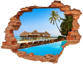 Wallmuralia Nálepka fototapeta 3D Bazén na Maledivách 90x70 cm