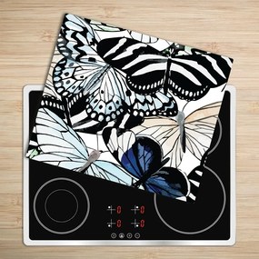 Skleněná krájecí deska Motýli a květiny 60x52 cm