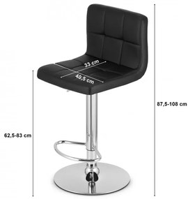 Set dvou barových židlí PROT - ekokůže / černé (černá noha) 2ks