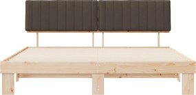 Rám postele s čalouněným čelem s čelo Taupe 200 x 200 cm 3398097