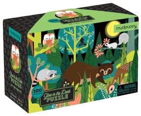 Mudpuppy Puzzle Zvířátka v lese - svítí ve tmě 100 dílků