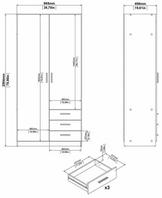 Šatní skříň Spike, šedá