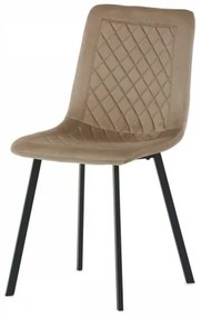 Jídelní židle cappuccino samet kov černý mat DCL-973 CAP4