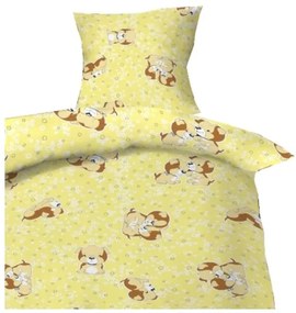 Hybler textil Povlečení bavlna do postýlky Štěně žluté 90x130, 45x60 cm