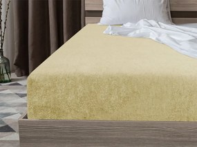 Froté prostěradlo POLY světle žluté 90 x 200 cm