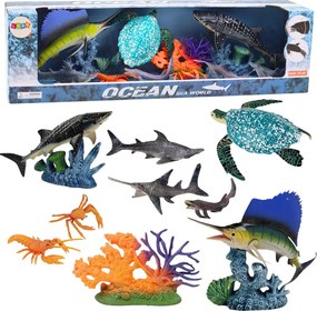 LEAN Toys Sada figurek mořských zvířat s pohyblivými částmi – želva