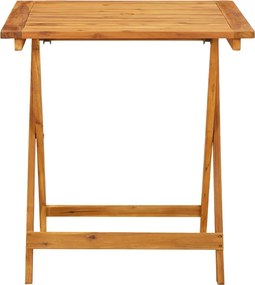 3dílný bistro set vzor listů textil a masivní dřevo 3281872