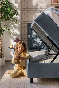 Modrá boxspring postel s úložným prostorem 160x200 cm Elva Bold Line – Bonami Selection
