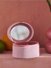 Sinsay - Manšestrový organizér na šperky se zrcátkem - pastelová růžová