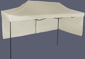 Nůžkový stan 3x6m ocelový, 2 boční plachty, Béžová