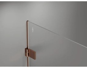 Mexen Lunar-B, pravostranný výklopný sprchový kout 80 x 80 cm, 8mm čiré sklo, profil měděná matná, 832-080-080-65-00-P