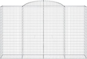 Klenuté gabionové koše 4 ks 300x50x180/200cm pozinkované železo 3146775
