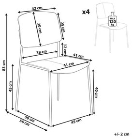 Set 4 ks jídelních židlí Augustino (černá). 1077726