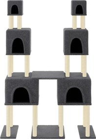 Škrabadlo pro kočky se sisalovými sloupky tmavě šedé 199 cm 172081