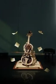 RoboTime dřevěné mechanické puzzle Kouzelné violoncello / od 14 let /