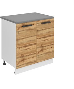Kuchyňská skříňka Belini Premium Full Version spodní 80 cm dub wotan s pracovní deskou TOR SD80/0/WT/DW/B/B1/PP