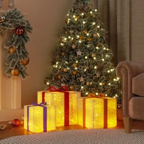 Svítící vánoční dárky 3 ks 64 teple bílých LED - Default Title