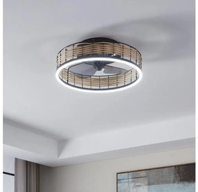 Eglo | Eglo 35148-LED Stmívatelný stropní ventilátor FRANA LED/28W/230V černá/béžová+DO | EG35148