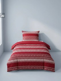 Sinsay - Sada ložního prádla se vánočním vzorem - červená