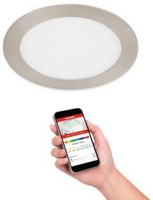 Vestavné LED svítidlo Virgo, RGBW, nikl, Ø 17 cm