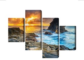 Vícedílný obraz Západ Slunce Na Pobřeží Nedostatek Nedostatek Plátno Canvas 80x50