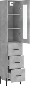 Skříň highboard betonově šedá 34,5x34x180 cm kompozitní dřevo 3199245